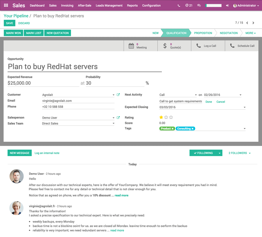 Odoo CRM | Customer management made easy